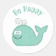 Cute whale be happy motivational sticker | Zazzle