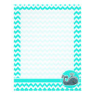 Aqua Modern Chevron Border Letterhead | Zazzle.com