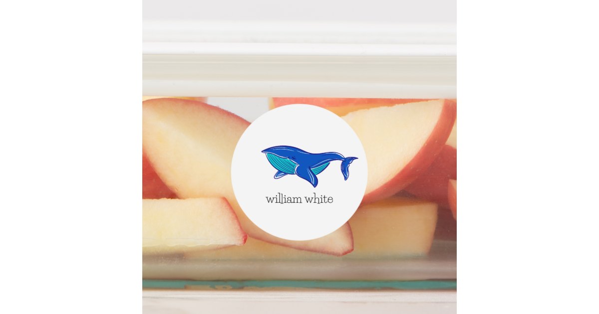 Cute Whale Personalized Belongings Kids' Labels | Zazzle