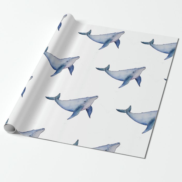 Cute whale sea themed wrapping paper | Zazzle.com