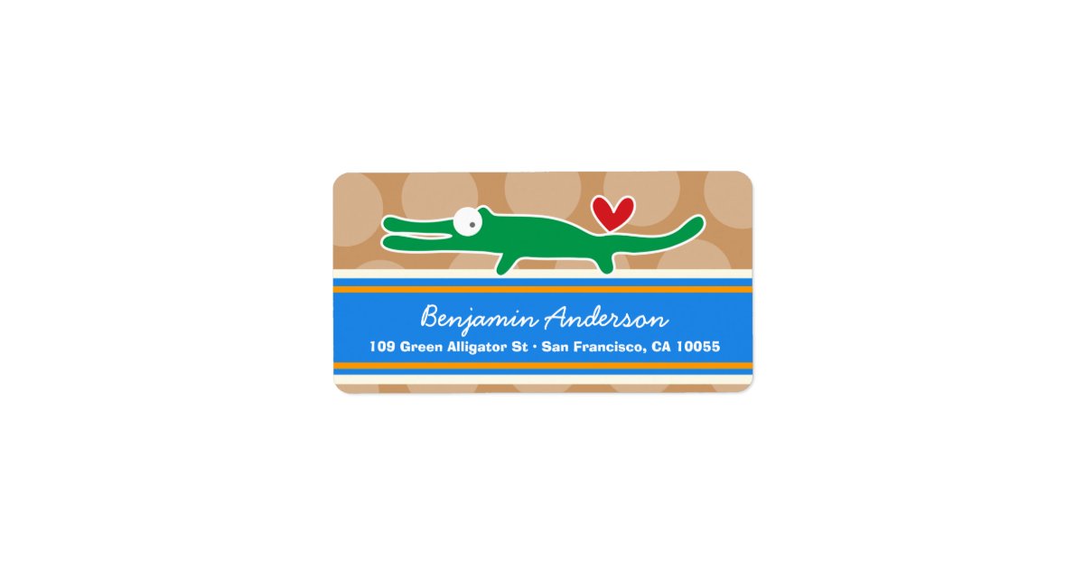 Cute Whimsical Cartoon Alligator Address Labels | Zazzle