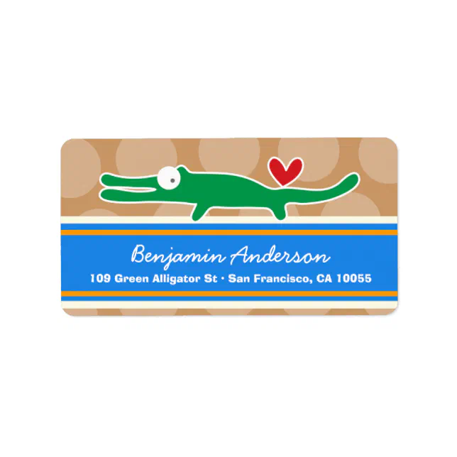 Cute Whimsical Cartoon Alligator Address Labels | Zazzle