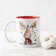 Cute Whimsical Christmas Moose Two-Tone Coffee Mug | Zazzle