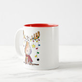 Cute Whimsical Christmas Moose Two-Tone Coffee Mug | Zazzle