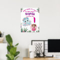 Cute Whimsical Floral Octopus Birthday Welcome Poster | Zazzle