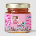 Cute Whimsical Floral Turtle Qr Code Kids Birthday Honey Jar Favors ...