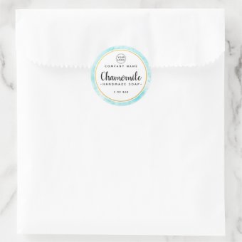 Cute whimsical font blue watercolor product label | Zazzle