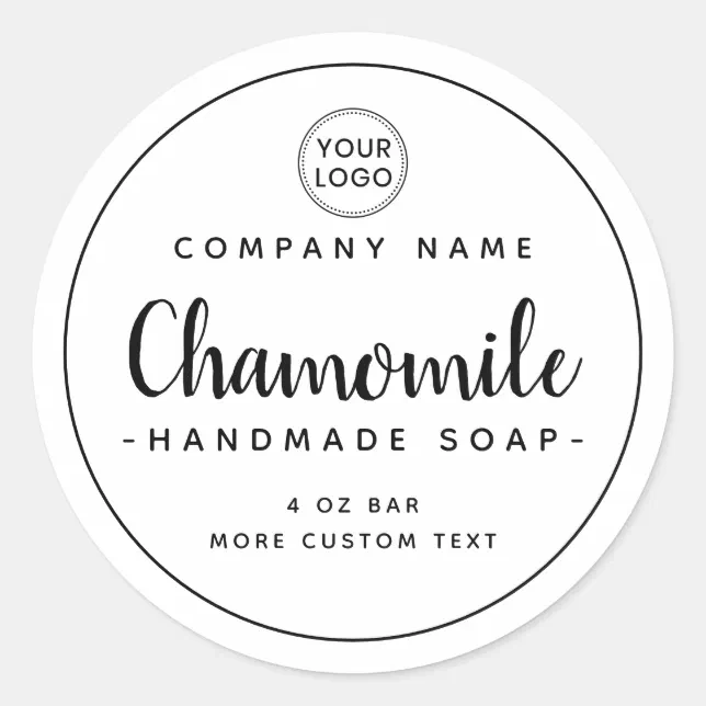 Cute whimsical font minimal round product label | Zazzle