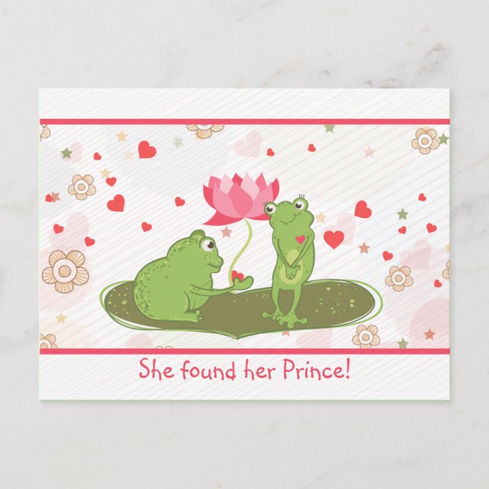 Cute Whimsical Frogs Hearts Save The Date Announcement Postcard ...