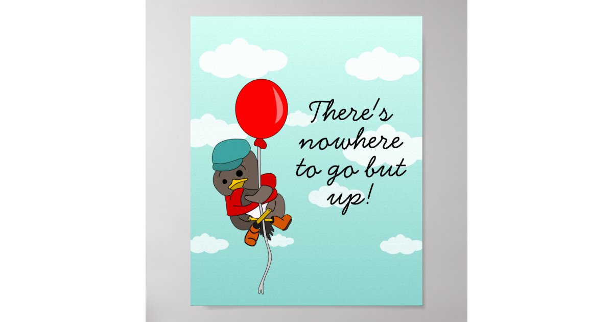 Cute Whimsical Motivational Bird Illustration Poster | Zazzle