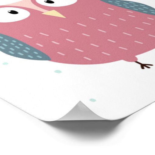 Cute Whimsical Owls ABC Letters Alphabet Education Poster | Zazzle