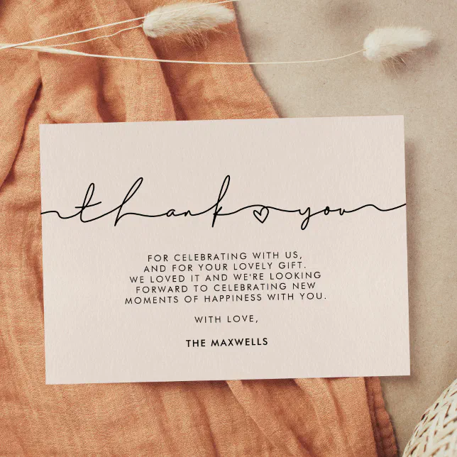 Cute whimsical script Baby shower Thank You Card | Zazzle