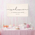 Cute whimsical script Baby shower Welcome Banner | Zazzle