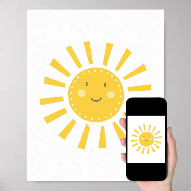 Cute Whimsical Sun Sunshine Poster | Zazzle