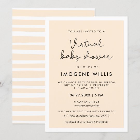 Cute whimsical typography Virtual Baby shower Invitation | Zazzle.com
