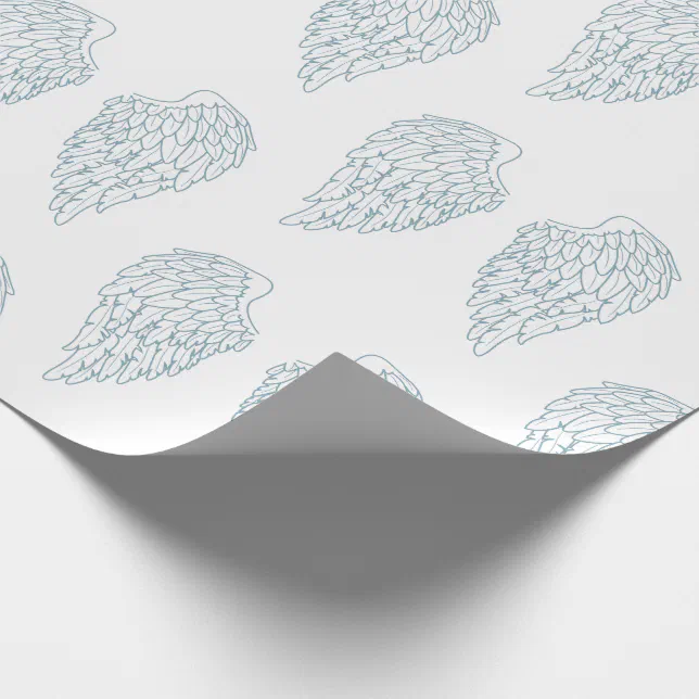 Cute White & Blue Angel Wings Wrapping Paper | Zazzle