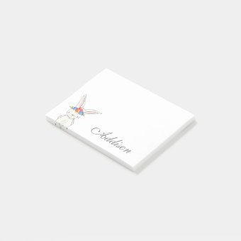 Cute White Bunny Flower Crown Post-it Notes | Zazzle