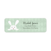 Cute White Bunny Rabbit Return Address | Green Label | Zazzle