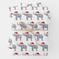 Cute White Elephant Christmas Party Wrapping Paper Sheets | Zazzle