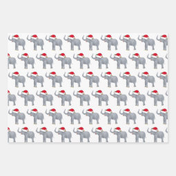 Cute White Elephant Christmas Party Wrapping Paper Sheets | Zazzle