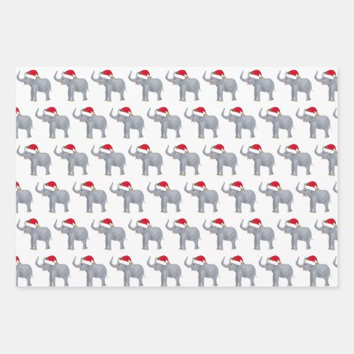 Cute White Elephant Christmas Party Wrapping Paper Sheets | Zazzle