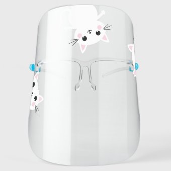 Cute White Kitty Cat Face Shield | Zazzle