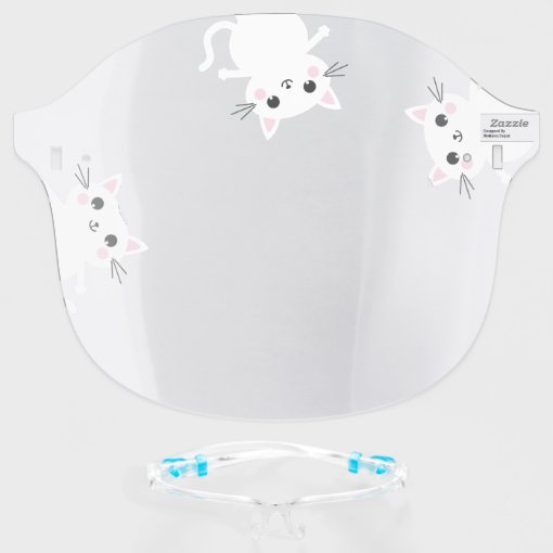 Cute White Kitty Cat Face Shield | Zazzle
