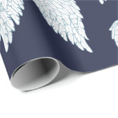 Cute White & Navy Angel Wings Wrapping Paper | Zazzle