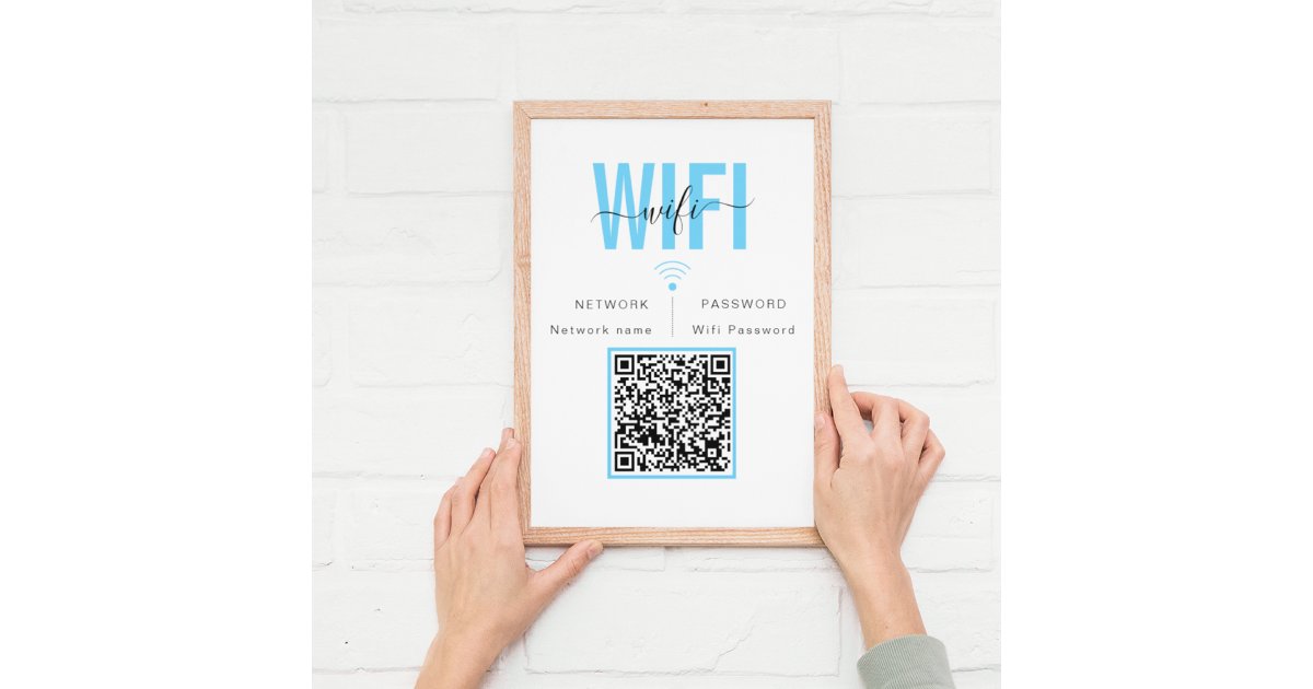 Cute WIFI Network Password | QR Code Poster | Zazzle