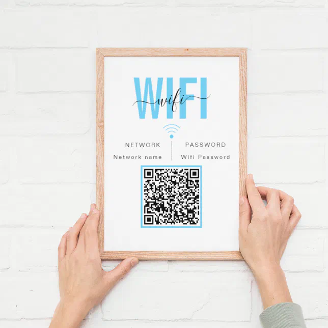Cute WIFI Network Password | QR Code Poster | Zazzle