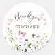 Cute Wildflowers Thank You Classic Round Sticker | Zazzle