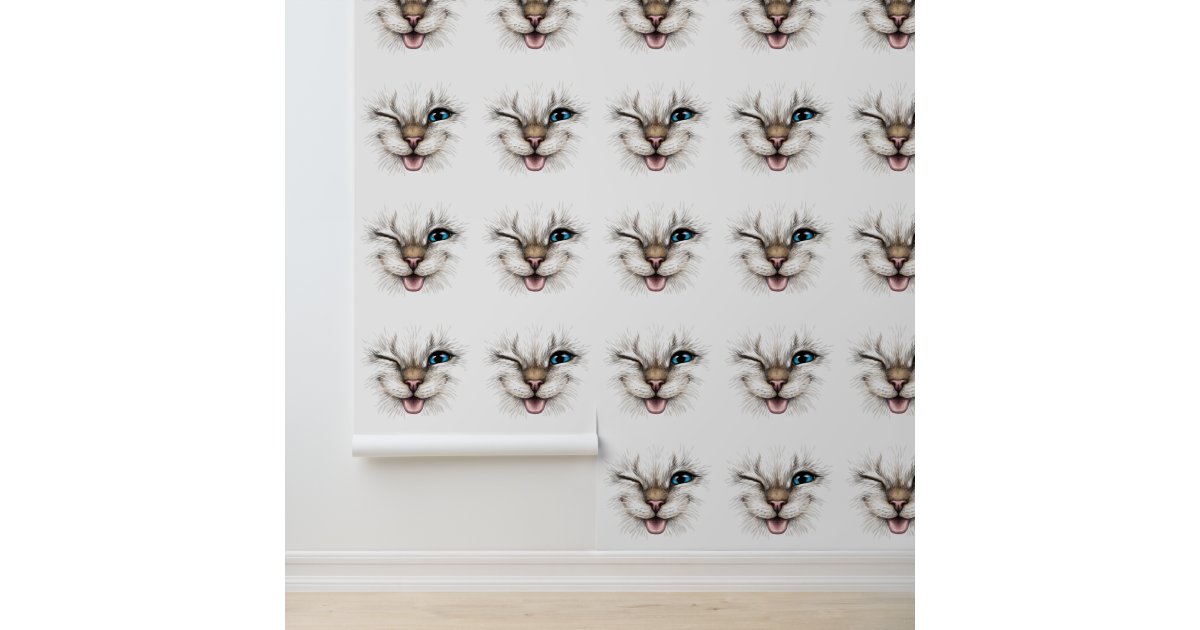 Cute Winking Cat Wallpaper | Zazzle