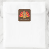 Cute winking Thanksgiving turkey add message Square Sticker | Zazzle