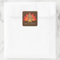 Cute winking Thanksgiving turkey add message Square Sticker | Zazzle