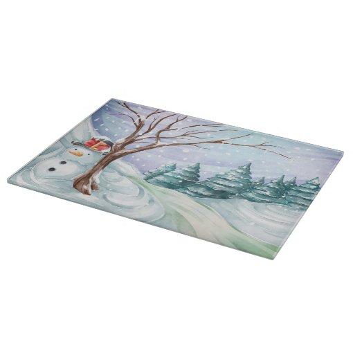 Cute Winter Holiday Snowman | Christmas Cutting Board | Zazzle