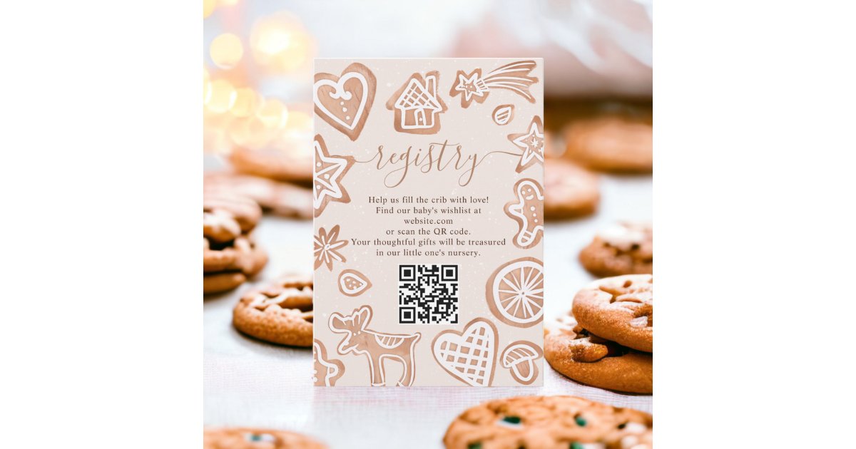 Cute winter little cookie baby shower registry enclosure card | Zazzle