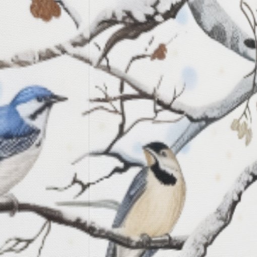 Cute Winter Tree Birds Berries Nature Nursery Room Wallpaper | Zazzle