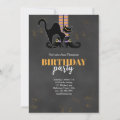 Cute Witch Black Cat Halloween Birthday Party Invitation | Zazzle
