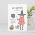 Cute Witch Kid's Halloween Party Invitation | Zazzle