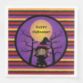 Cute Witch Kids Halloween Party Paper Napkins | Zazzle