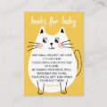 Cute Wite Kitty Cat books for baby ticket Enclosure Card | Zazzle