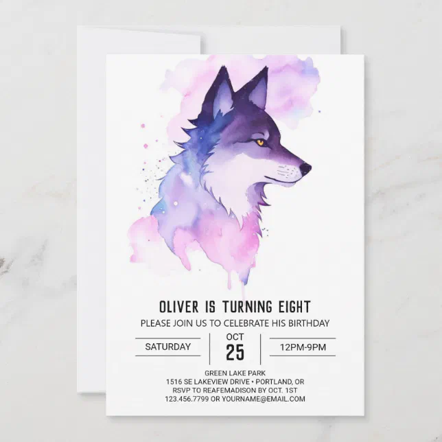 Cute Wolf Adventure Birthday Invitation | Zazzle