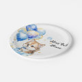 Cute Wolf Pup Boy Baby Shower Paper Plates | Zazzle