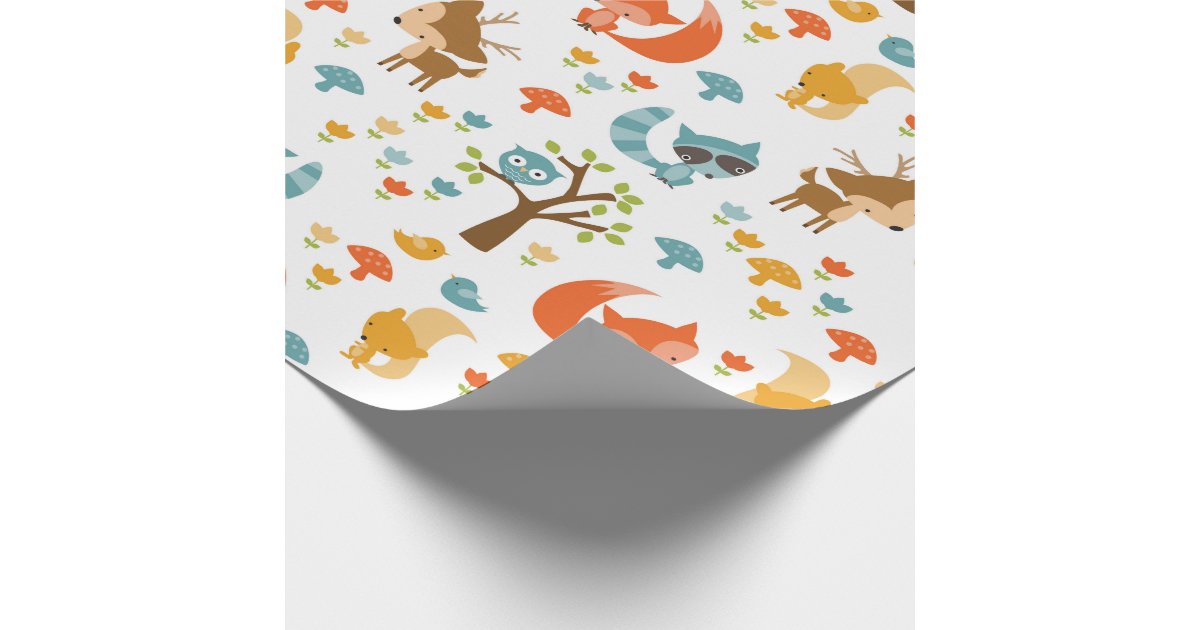 Cute Woodland Animal Wrapping Paper | Zazzle.com