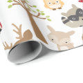 Cute Woodland Animals and Forest Pattern Wrapping Paper | Zazzle