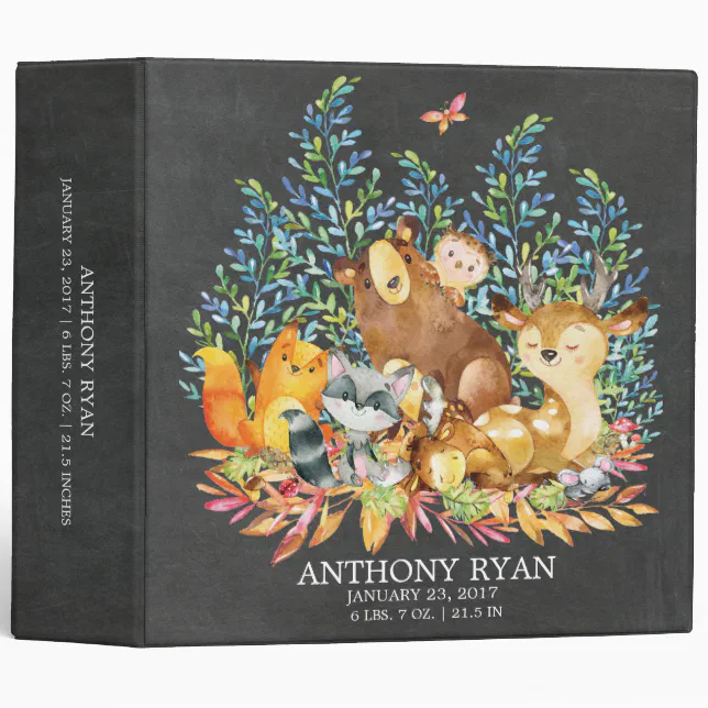 Cute Woodland Animals Baby Photo Album Binder | Zazzle