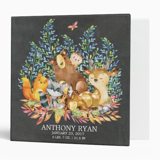 Cute Woodland Animals Baby Photo Album Binder | Zazzle