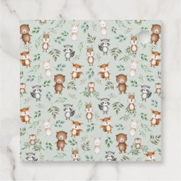 Cute Woodland Animals Forest Greenery Neutral Baby Favor Tags | Zazzle