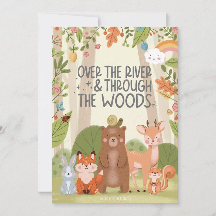 Cute Woodland Animals Nature Forest Birthday Party Invitation | Zazzle