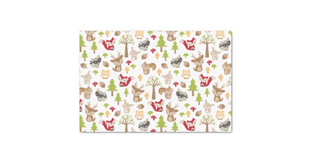 Cute Woodland Animals Tissue Paper | Zazzle